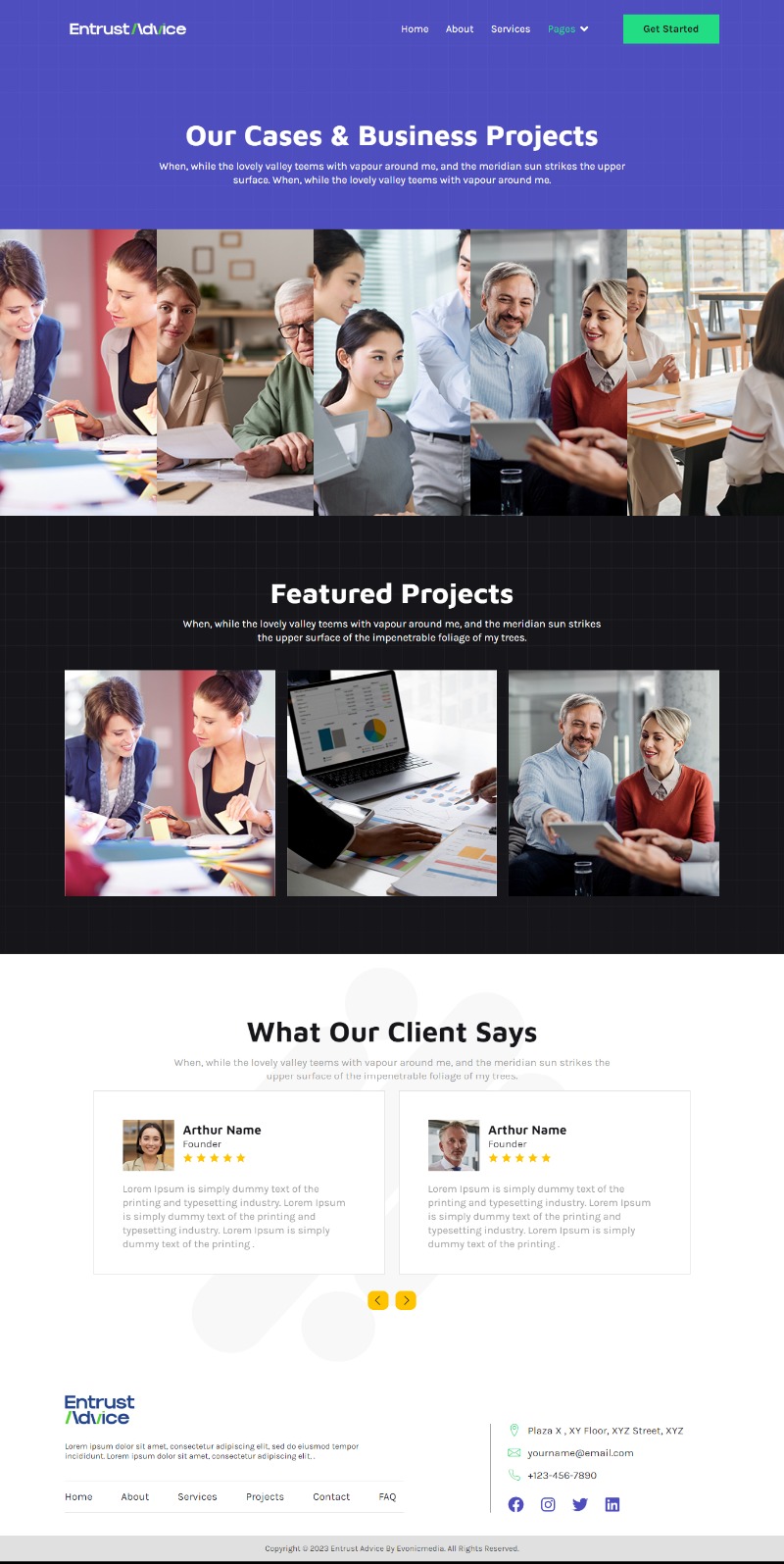 Entrust Advice - Business & Finance Consulting Elementor Template Kit by Evonicmedia